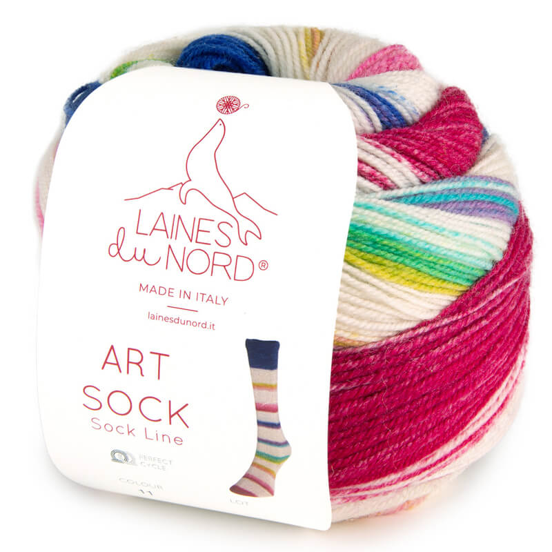 LAINES DU NORD - Art Sock - farbenfrohe Sockenwolle mit Streifenmuster ...
